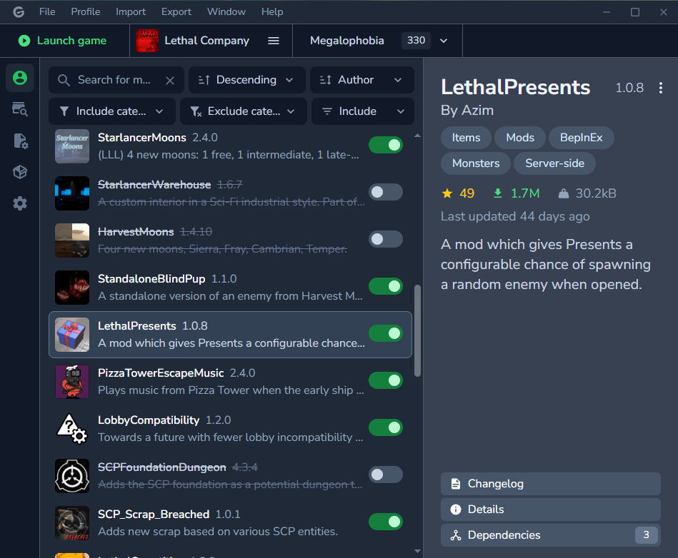 Gale config editor screenshot